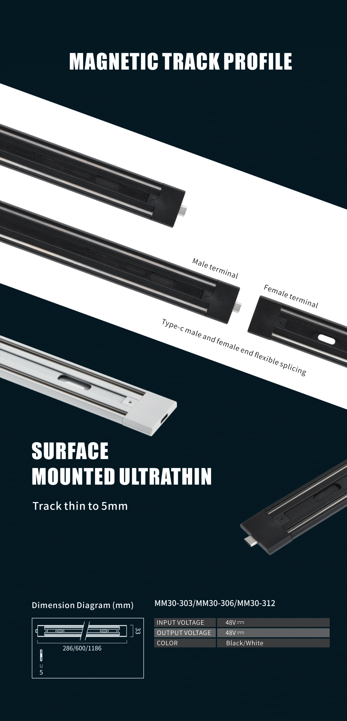 Surface Mounted Ultrathin Magnetic Track System- MM30 – eppolight